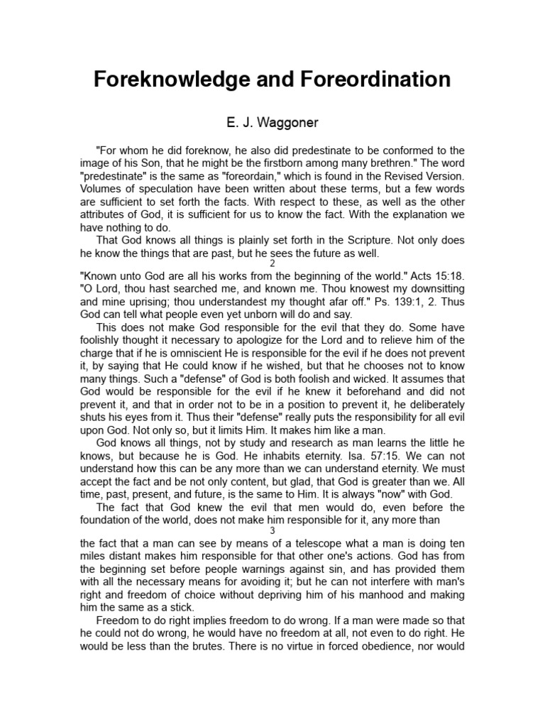 Foreknowledge-and-Foreordination | PDF | Predestination | Salvation