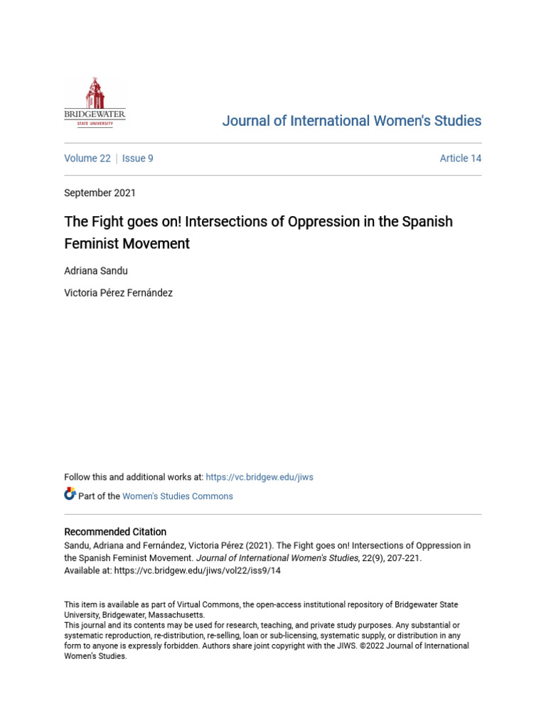 The Fight goes on! Intersections of Oppression in the Spanish Feminist ...