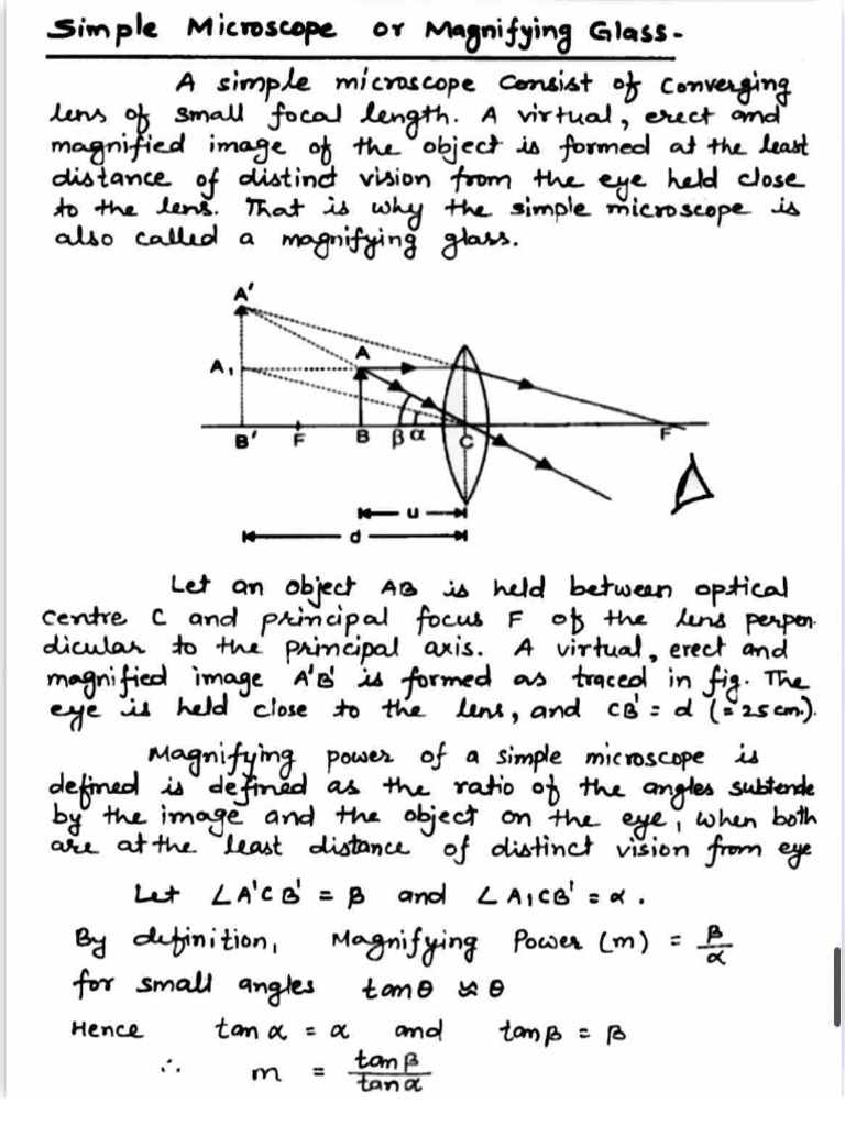 RAY OPYICS Optical Instrument Notes Class 12th Physics | PDF