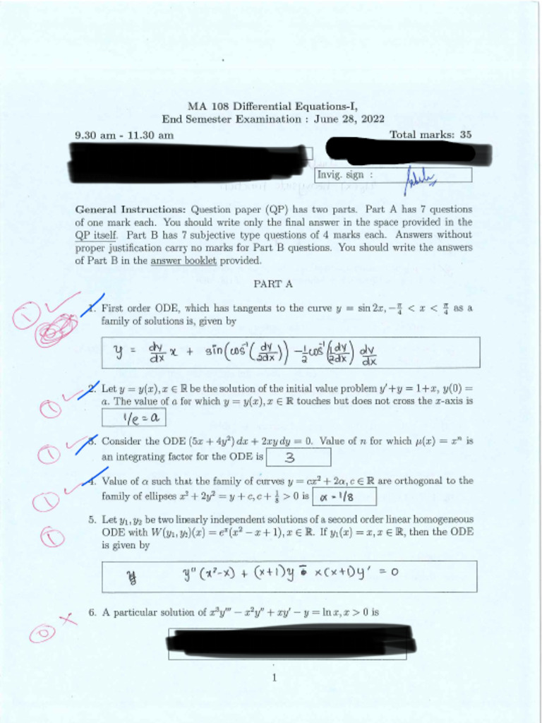 MA 108 Endsem 2022 | PDF