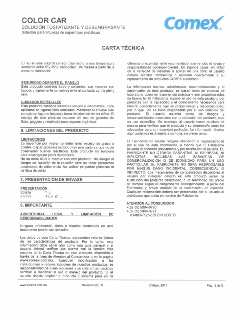 Soluc Fosfat y Desengras | PDF