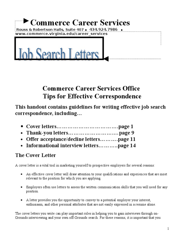 Form - Job Search Letters 12-5-07 | PDF | Résumé | University Of Virginia