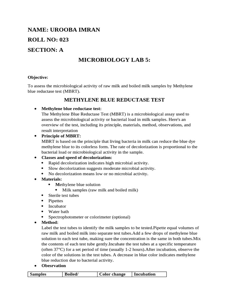 Microbiology Lab 5 | PDF | Milk | Sterilization (Microbiology)