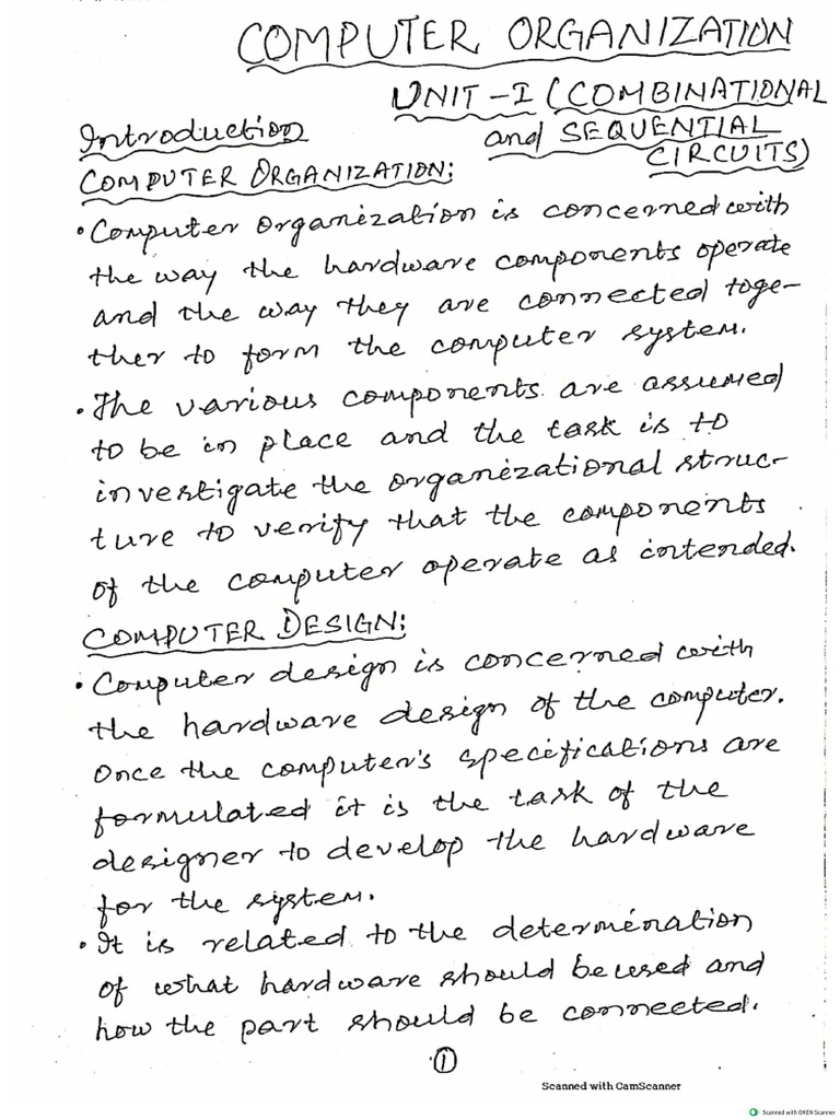 Co Unit I Part 1 | PDF