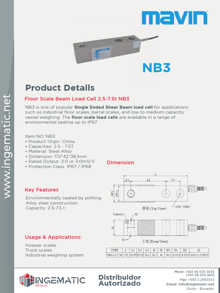 Industrial Load Cell Specifications | PDF | Building Engineering | Physical Sciences