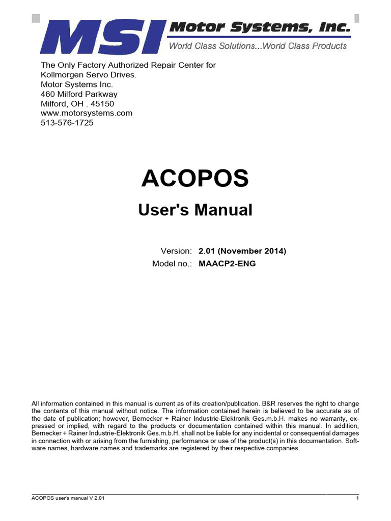 B&R Acopos Manual Pasrte 1 1-150 | PDF | Mains Electricity | Resistor