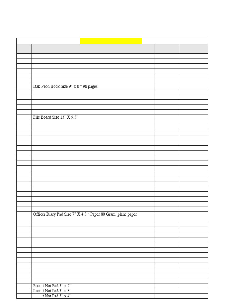 List of Tender Items 2023-24 | PDF