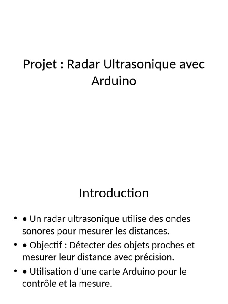 Radar Ultrasonique avec Arduino | PDF