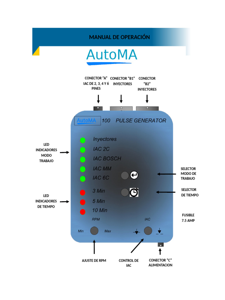 Automa: Manual de Operación | PDF | Conector eléctrico | Inyección de ...