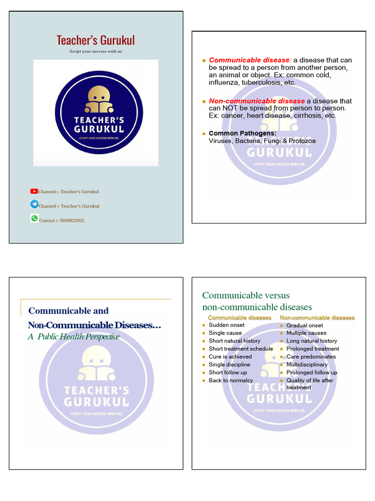 Communicable & Non-Communicable Diseases Class Notes | PDF | Diabetes ...