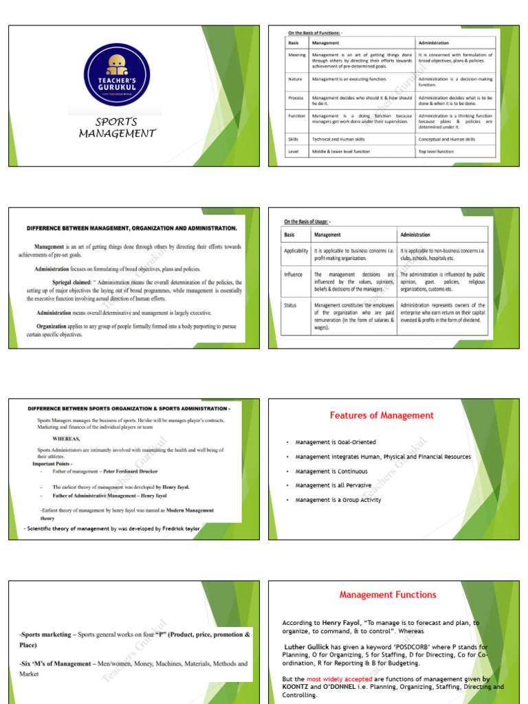Sports Managements Class Notes + Extra | PDF | Leadership | System