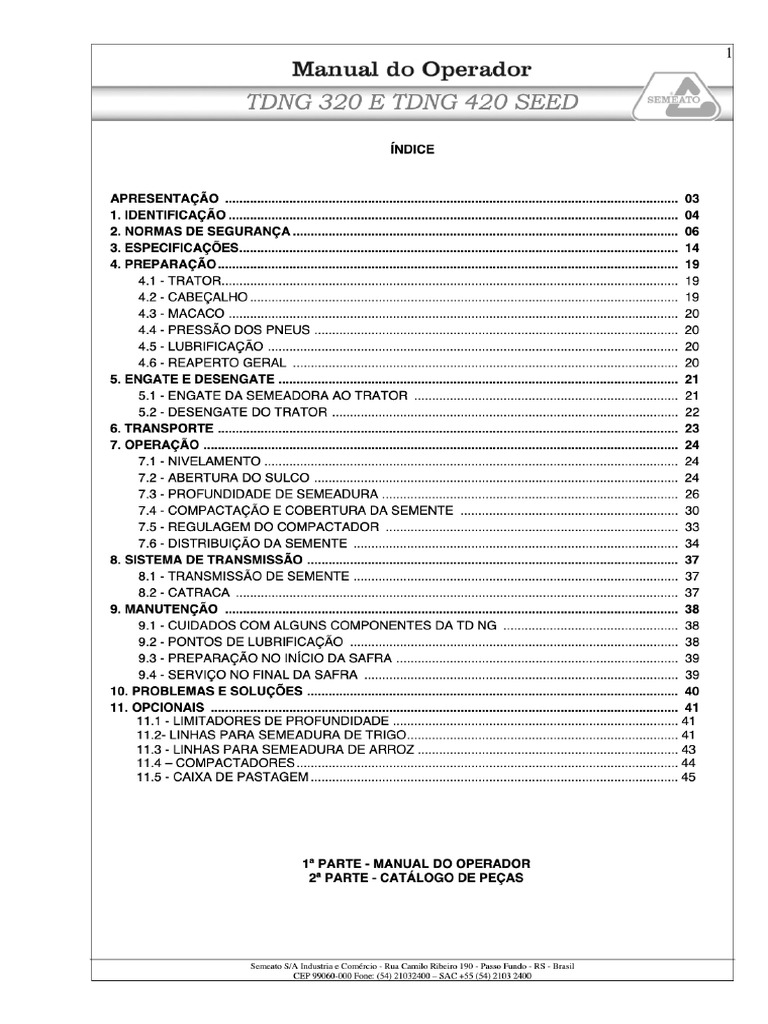 TDNG 320 E TDNG 420 SEED - PDF Download Grátis | PDF