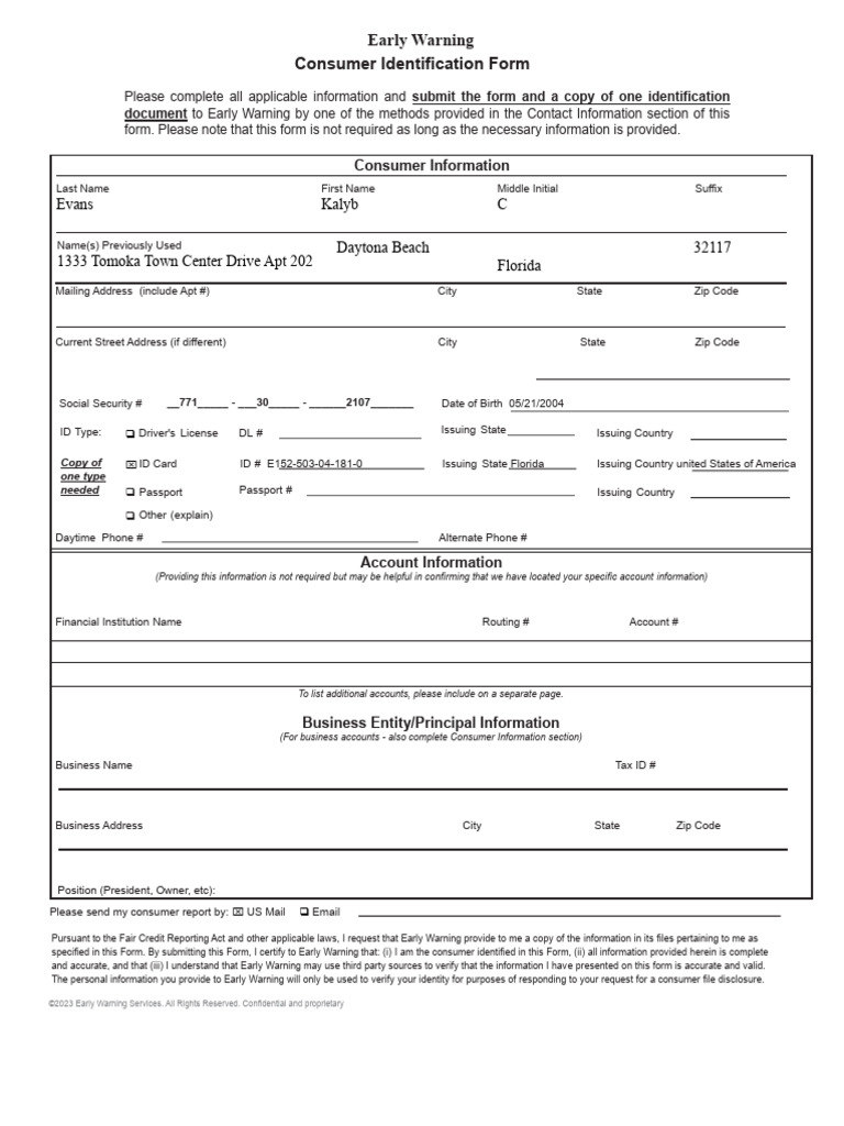 CIF Final | PDF | Identity Document