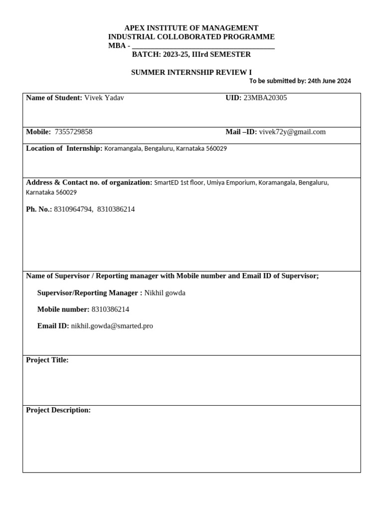 Internship Review 2 | PDF