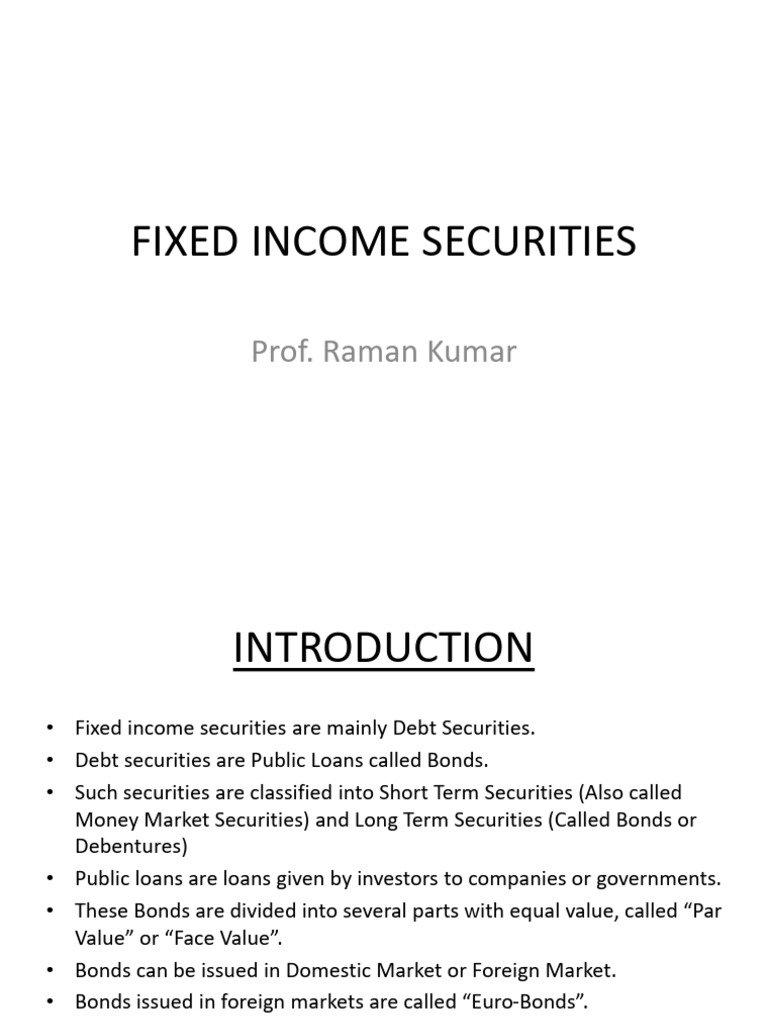 Chapter-3 FIXED INCOME SECURITIES | PDF | Bonds (Finance) | United ...