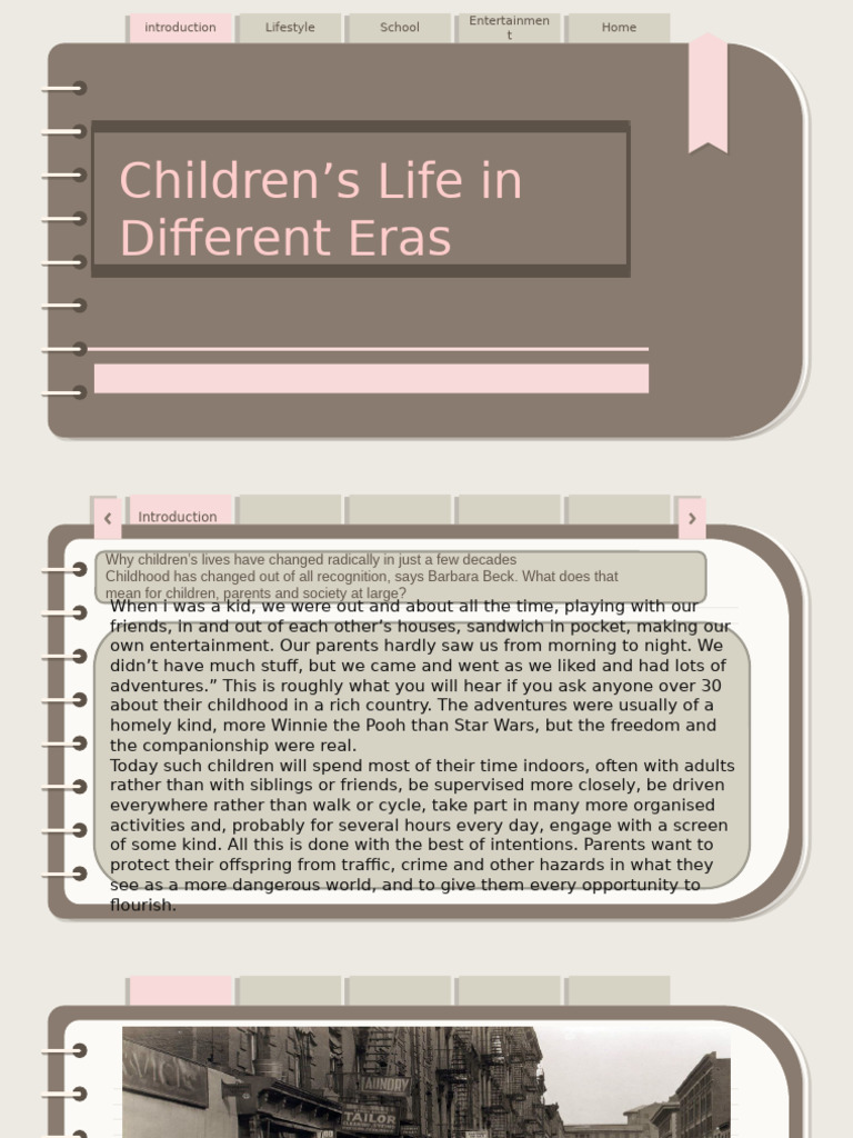 Children's Life in Different Eras | PDF | Schools
