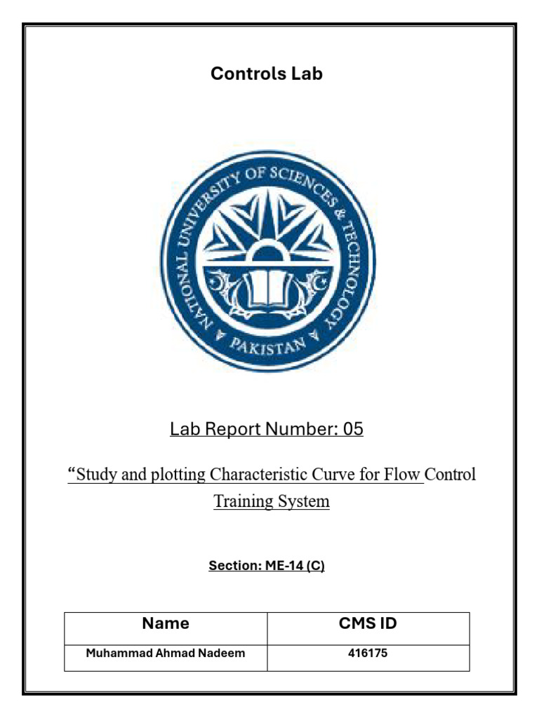 Control Lab 05 | PDF | Flow Measurement | Pump