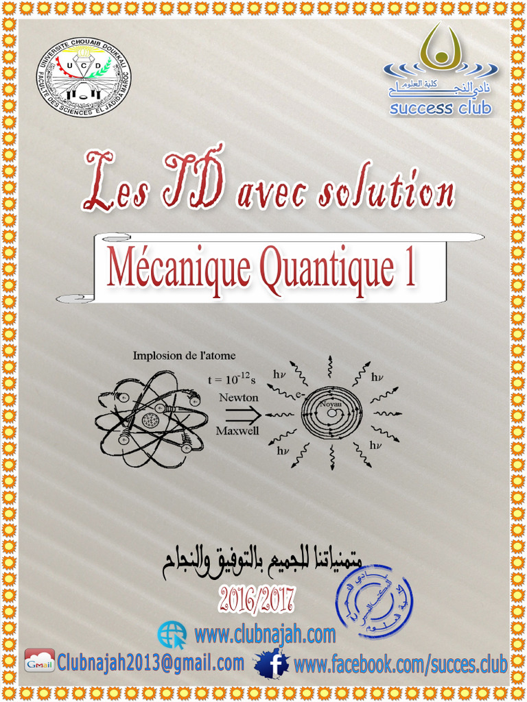 TD Mecanique Quantique smp4 | PDF