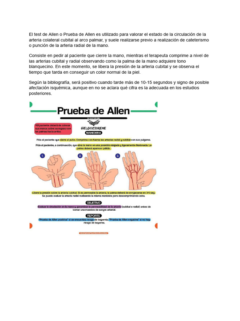 Prueba de Allen | PDF
