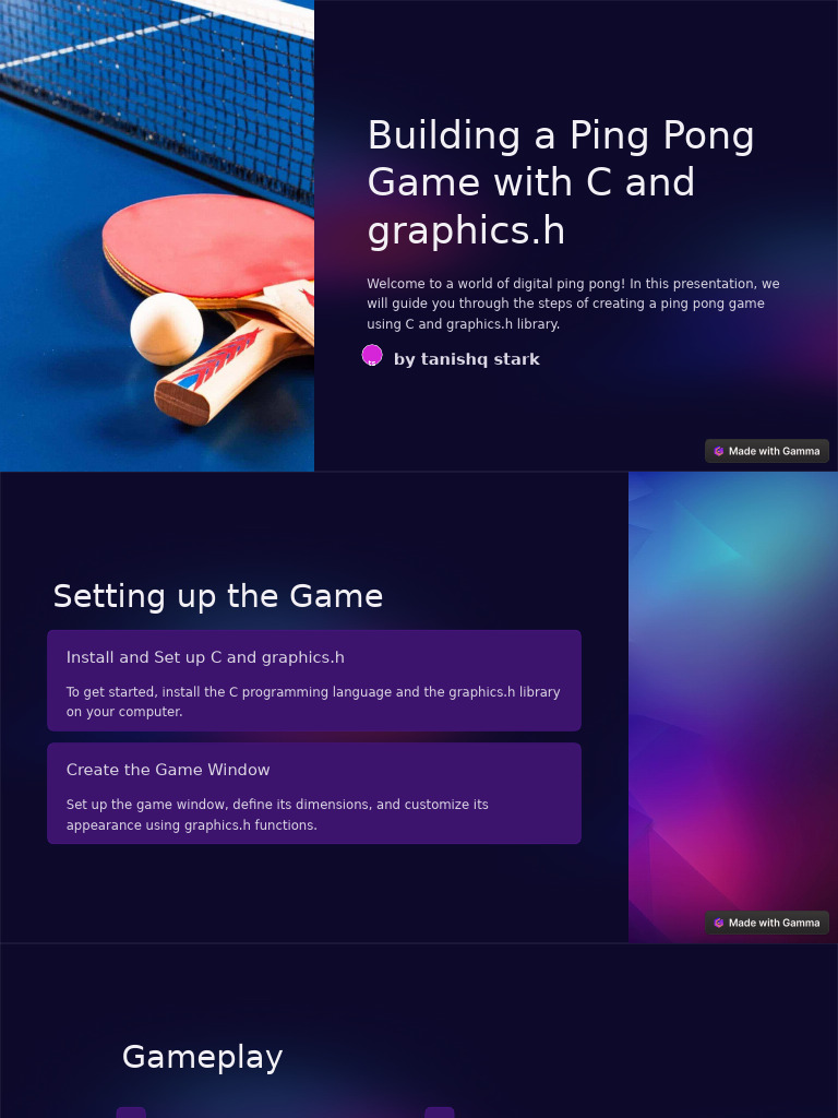 Building A Ping Pong Game With C And Graphicsh 1 Pdf