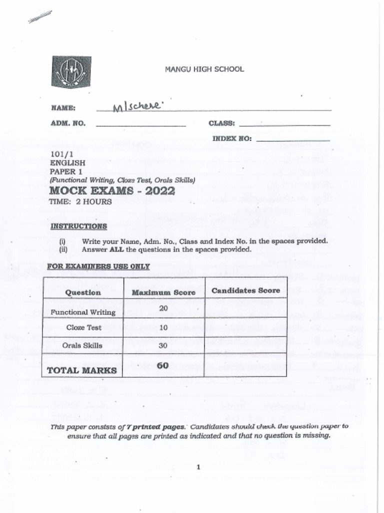 ENGLISH-PAPER-1-MS | PDF