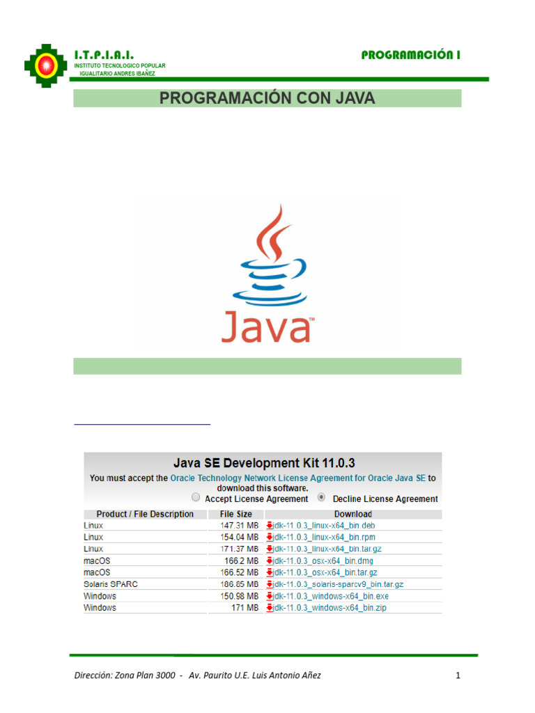 1. Instalación de JAVA y Eclipse (1) | PDF | Java (lenguaje de programación) | Programación de ...