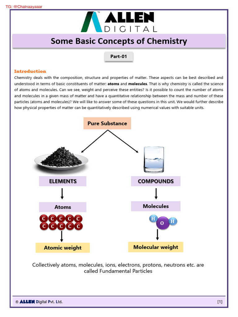 Chemistry Basics: Atoms & Molecules | PDF | Mole (Unit) | Molecules
