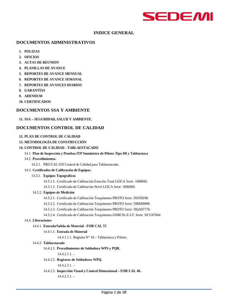 INDICE GENERAL IPC | PDF | Hormigón | Ingeniero civil
