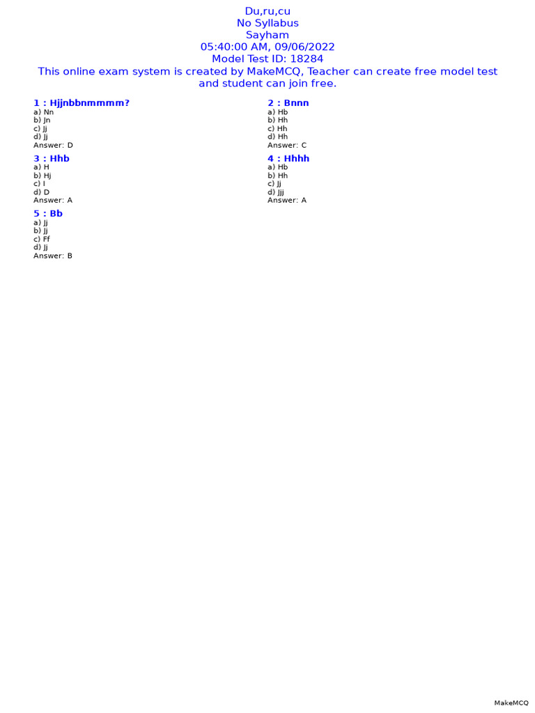 MakeMCQ Questionpaper | PDF