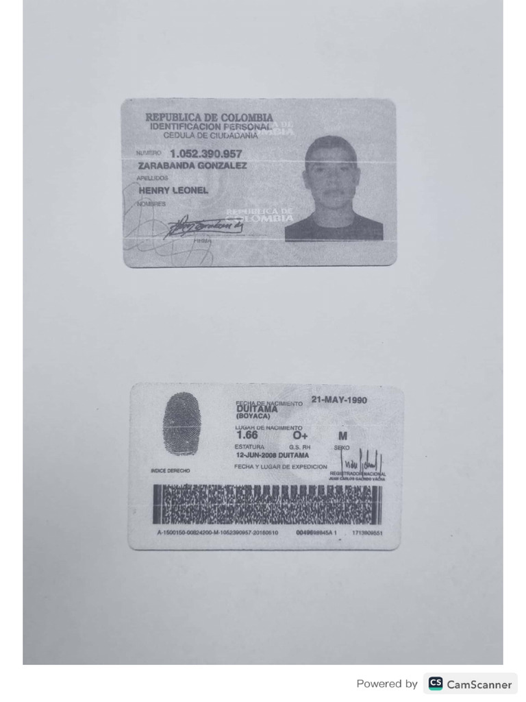 ZARABANDA HENRY CÉDULA_1 | PDF