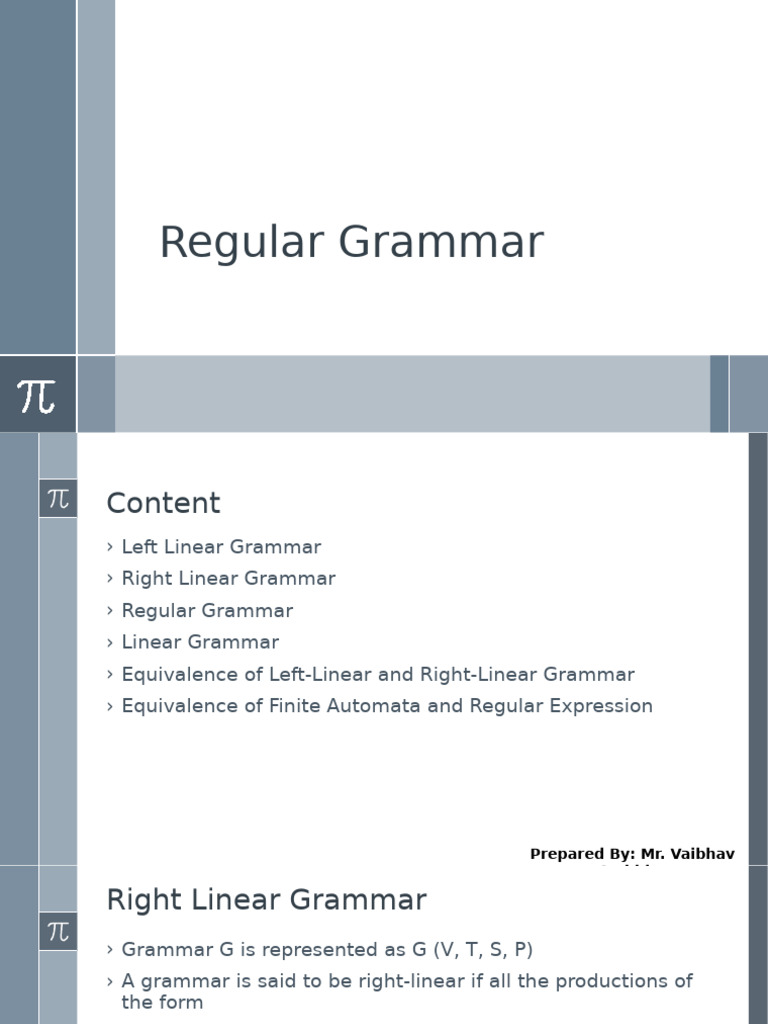 TCS Lect 22 Regular Grammar | PDF | Automata Theory | Mathematical Logic