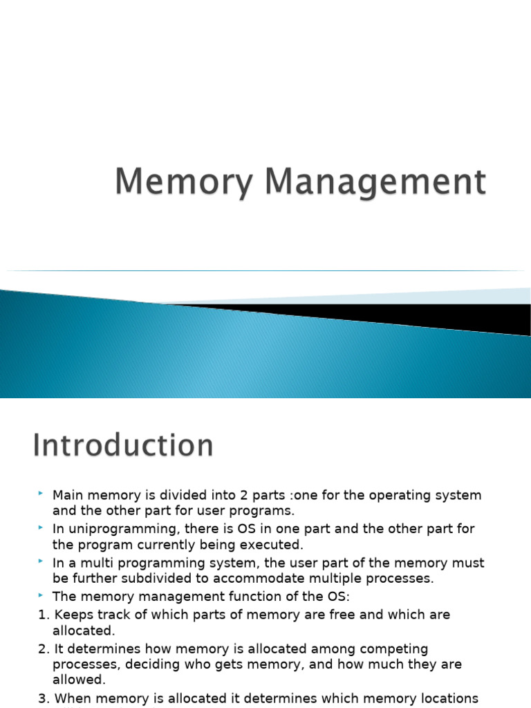 Memory Management_OS (1) | PDF | Process (Computing) | Computer Data Storage