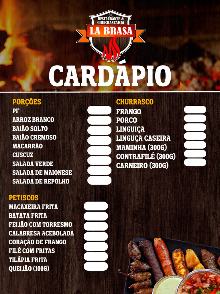 Cardápio PDF Impressão | PDF