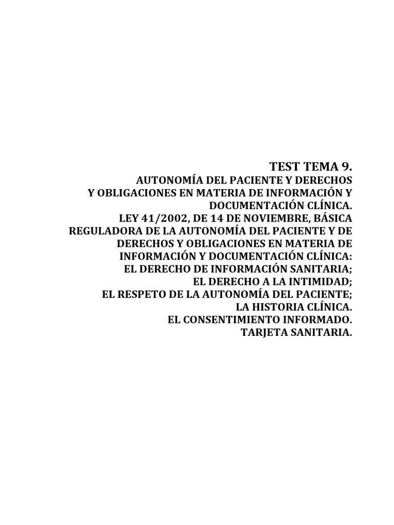 Derechos del Paciente y Autonomía Clínica | PDF | Medicina | Cuidado de ...