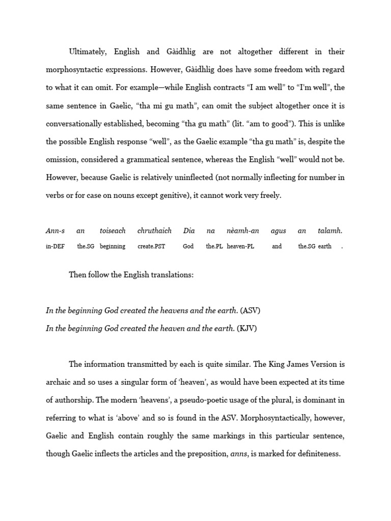 Project 3, Scottish Gaelic | PDF