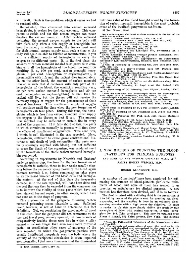 WRIGHT, J. H. (1911) - A NEW METHOD OF COUNTING THE BLOOD-PLATELETS FOR ...