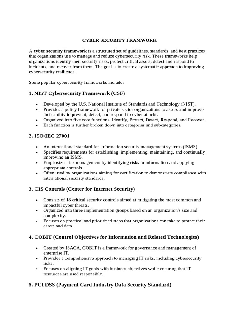 Cyber Security Framwork | PDF | Security | Computer Security