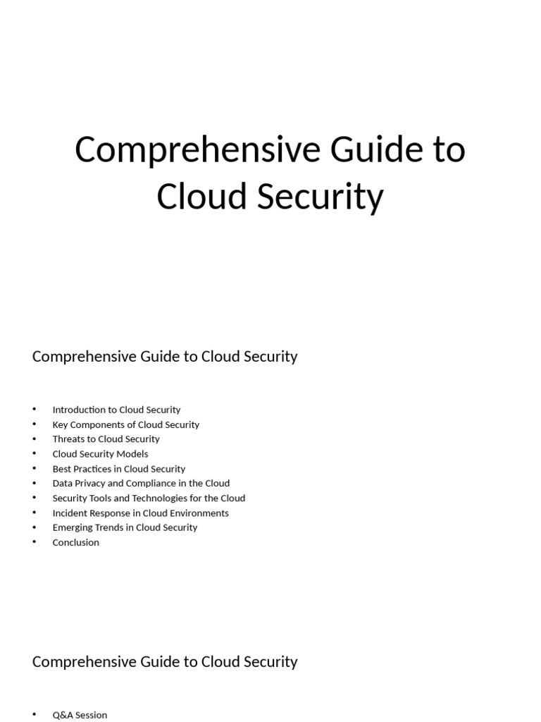 Comprehensive Guide To Cloud Security | PDF | Security | Computer Security