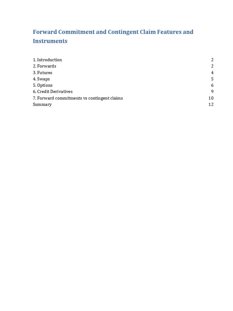 02_Forward Commitment and Contingent Claim Features and Instruments ...