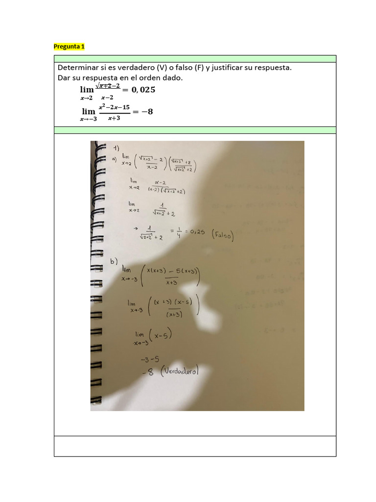 EXAMEN DESARROLLADO MATE1 | PDF