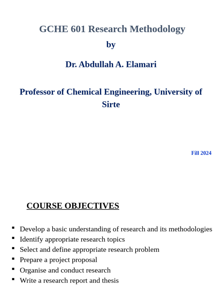 GE 601 Research Methodology | PDF | Hypothesis | Methodology