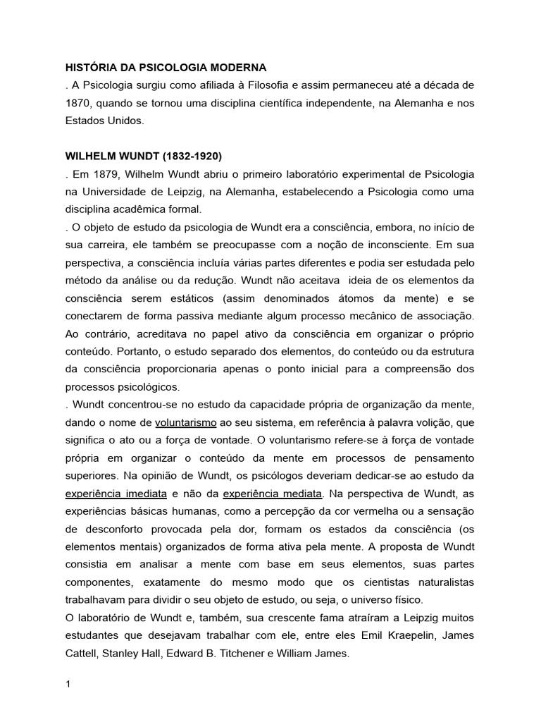 Resumo psi | PDF | Behaviorismo | Psicologia