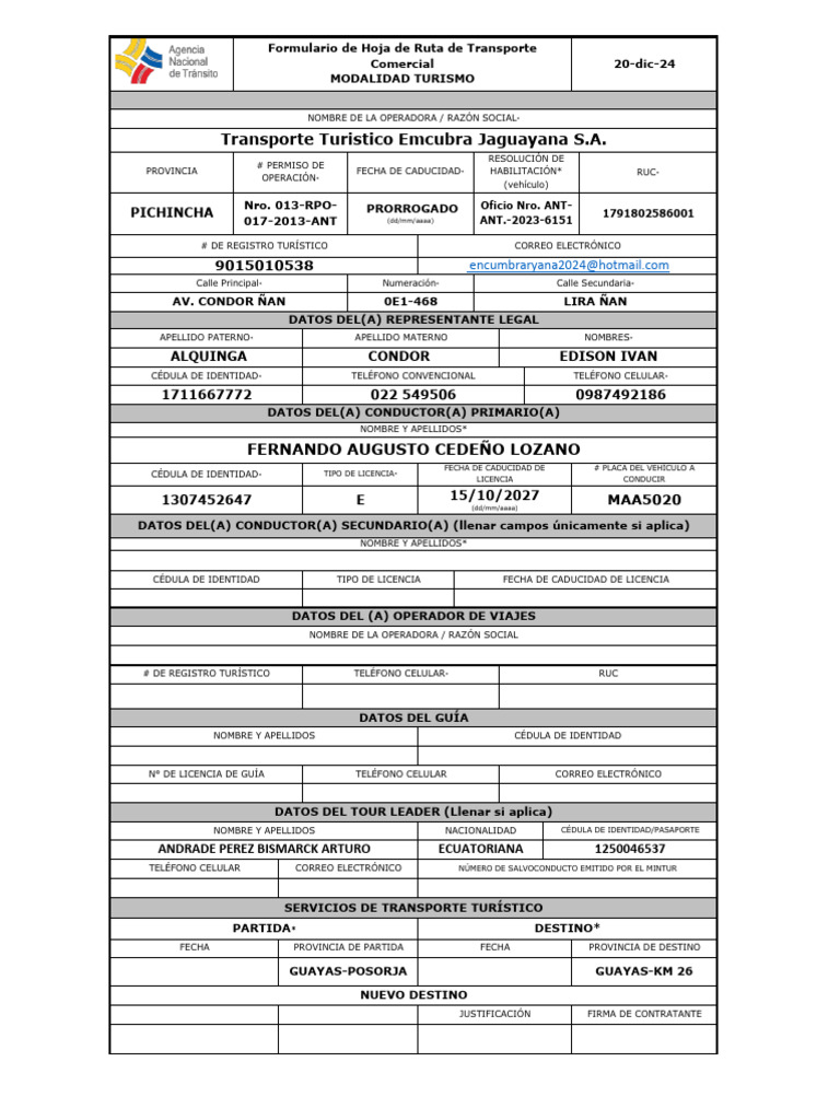 Bus Verde Hino Ak-102 Posorja KM 26 20dic24 | PDF | Ecuador | Documento ...