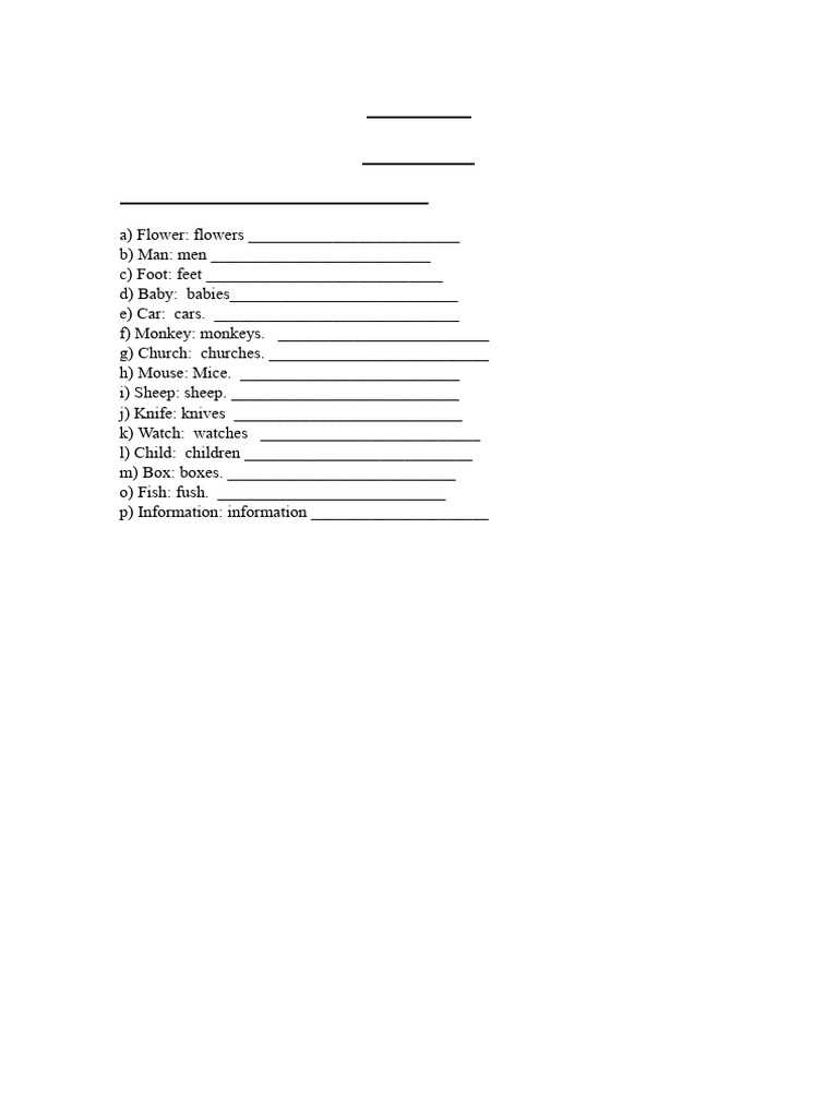 B11 Plural+Forms | PDF
