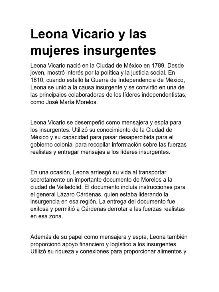 Leona Vicario | PDF