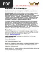 Peppered Moths Natural Selection Game | PDF
