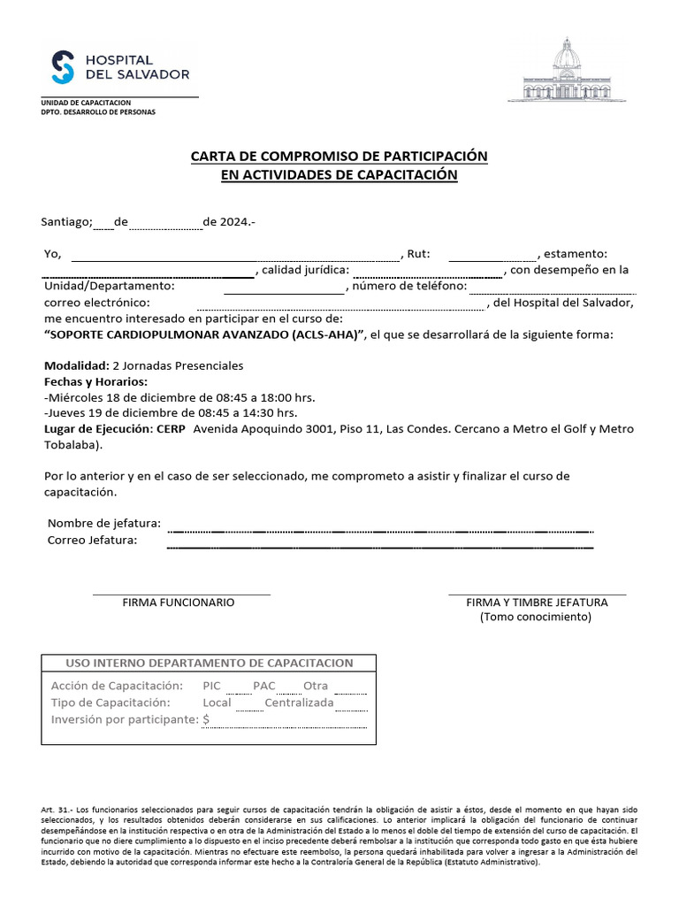 Carta Compromiso Acls (18 y 19 Dic.) | PDF | Gobierno