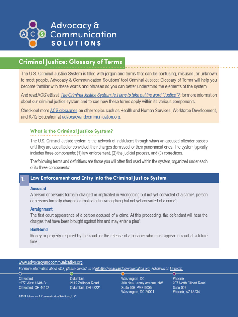 ACS Criminal Justice Final | PDF | Felony | Sentence (Law)