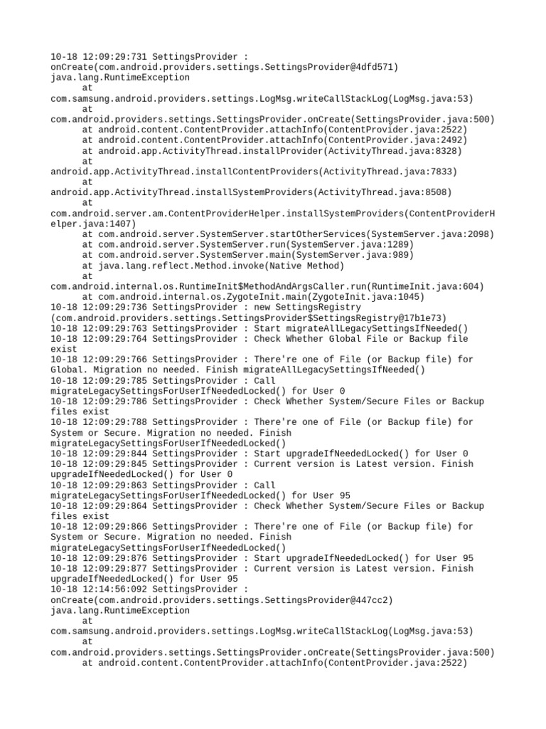 settingsprovider | PDF | Java (Programming Language) | Backup