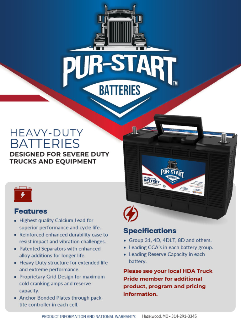 Heavy-Duty Batteries for Trucks | PDF